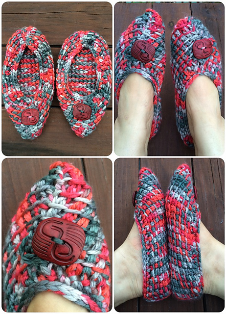 Textiles4you Tunisian Crochet Slippers