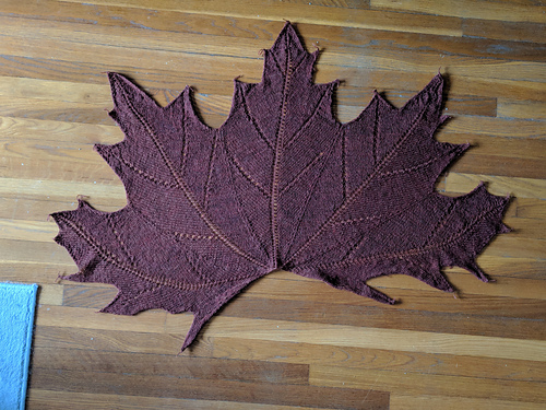 [FO] Maple Leaf Knit Shawl : r/knitting
