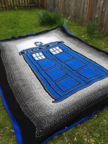 [FO] my biggest project ever, a TARDIS blanket. It's warmer on the ...