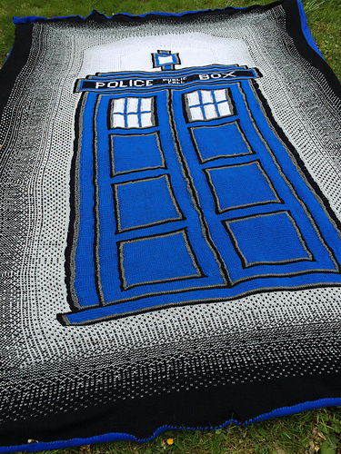 [FO] my biggest project ever, a TARDIS blanket. It's warmer on the ...