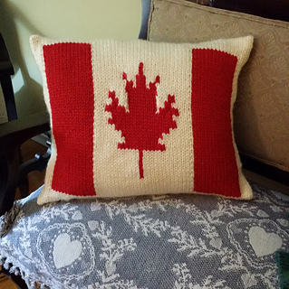 Ravelry: Canadian Flag 12"x16" pillow cover pattern by LadyshipDesigns