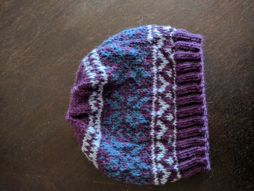 [FO] First colorwork piece: Basic Norwegian Star hat : r/knitting