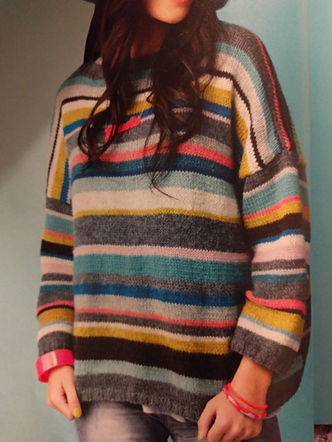 I made a stash busting sweater! : r/knitting