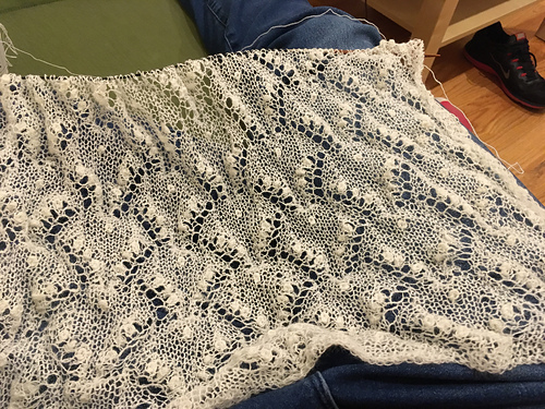 Haapsalu shawl I knit for a friend. It took two years and weighs less ...