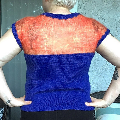 My As If tee is complete! First project with mohair and full intarsia ...